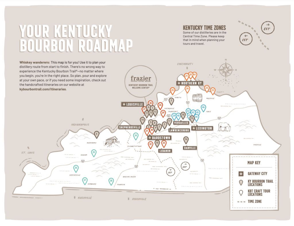 Kentucky Bourbon Road Map - Tripping With Maka